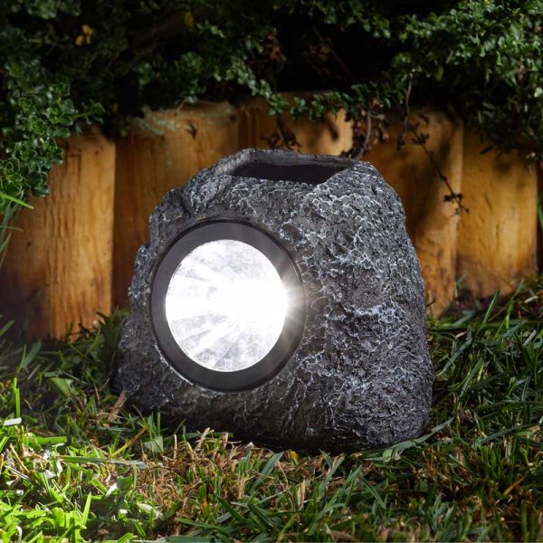 Solar Granite Rock Spot Lights 4 Pack – Busy Bee Garden Centre