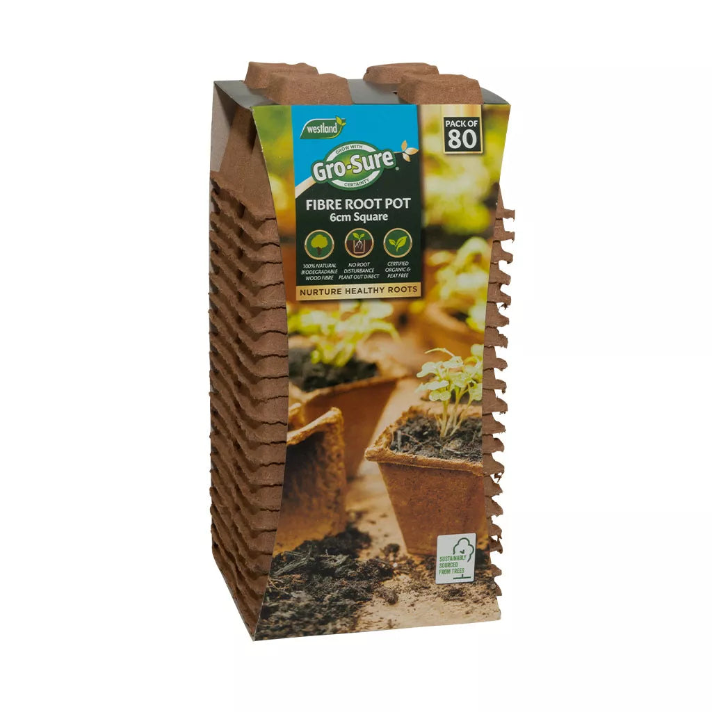 Gro-Sure Fibre Pots Square 6cm 80pk – Busy Bee Garden Centre